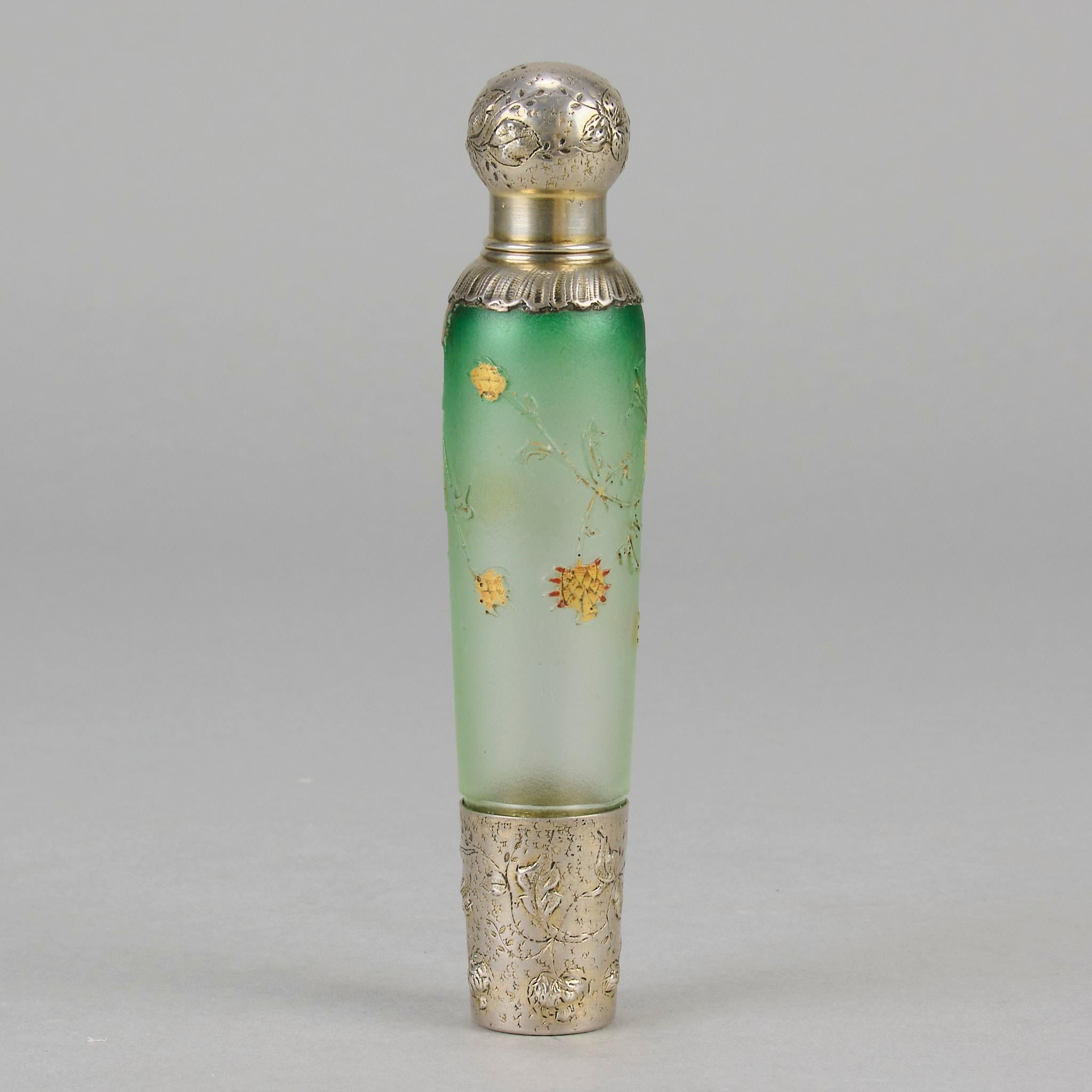 Early 20th Century French Art Nouveau Glass entitled "Absinthe Bottle ...