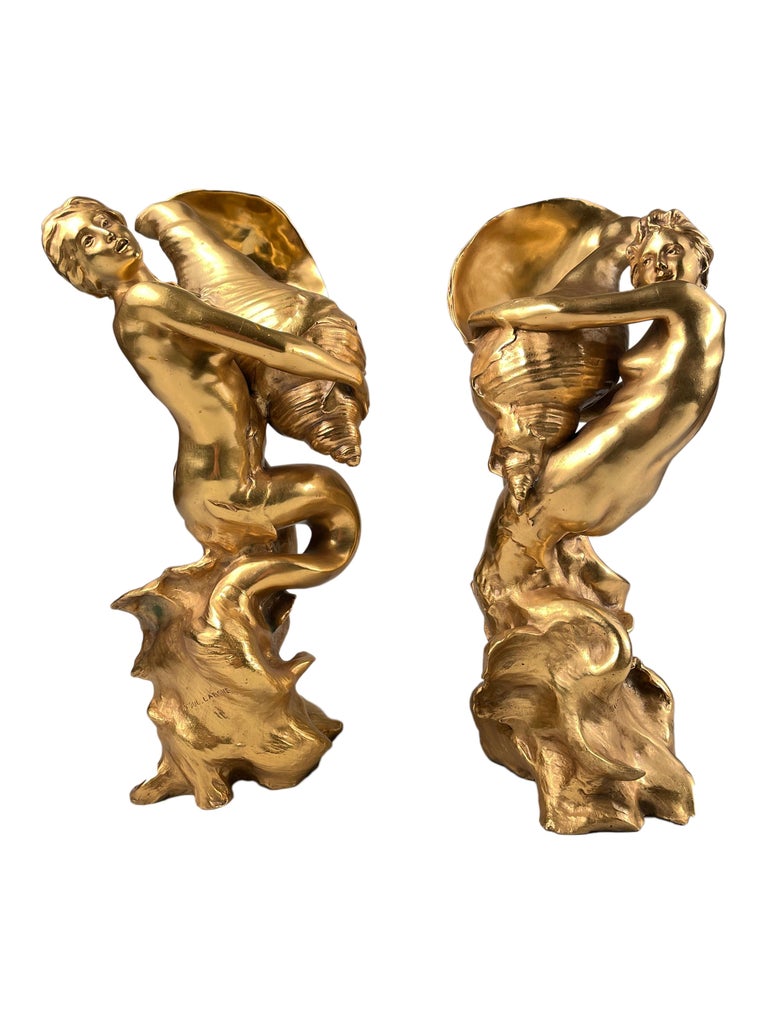 Early 20th Century French Art Nouveau "La Mer" Sculptures by, Raoul ...
