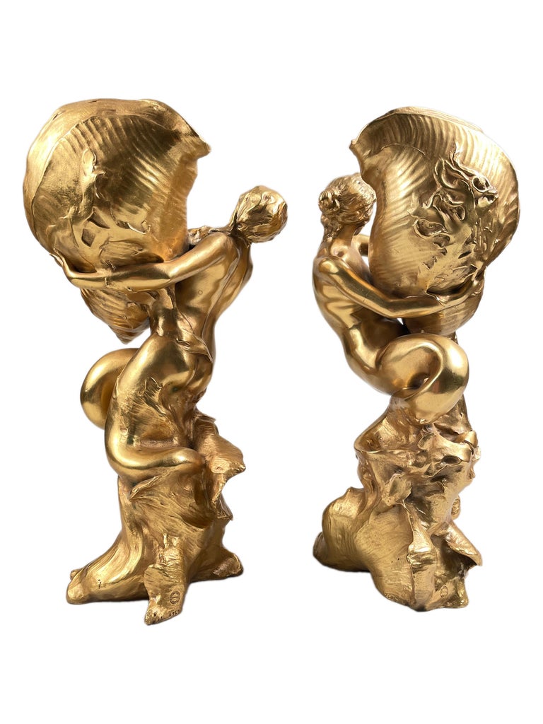 Early 20th Century French Art Nouveau "La Mer" Sculptures by, Raoul ...