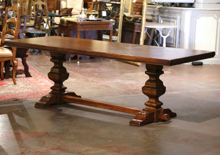 Early 20th Century French Baroque Carved Walnut Monastery Trestle Table ...