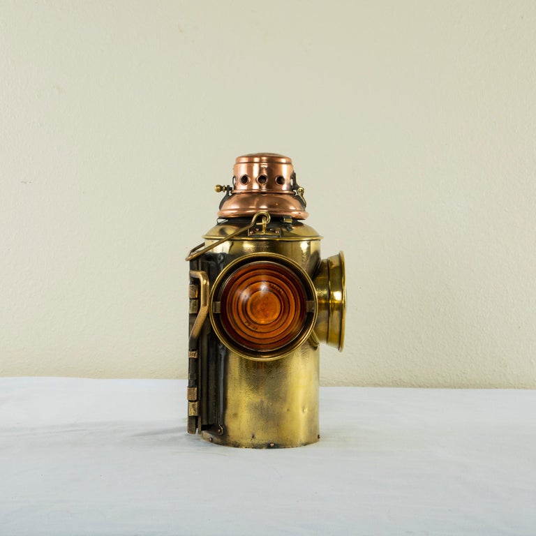 Early 20th Century French Brass and Copper Railroad Signal Lantern at ...