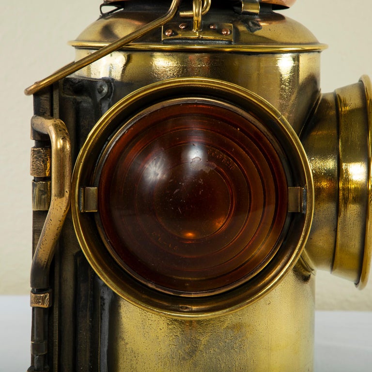 Early 20th Century French Brass and Copper Railroad Signal Lantern at ...