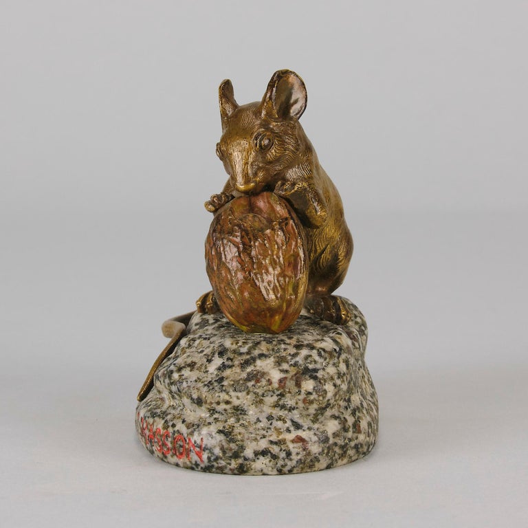 Early 20th Century French Bronze entitled "Mouse and Walnut" by Clovis Masson For Sale at 1stDibs