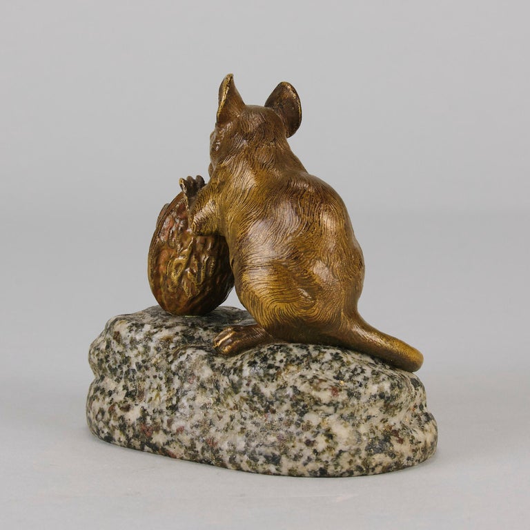 Early 20th Century French Bronze entitled "Mouse and Walnut" by Clovis ...