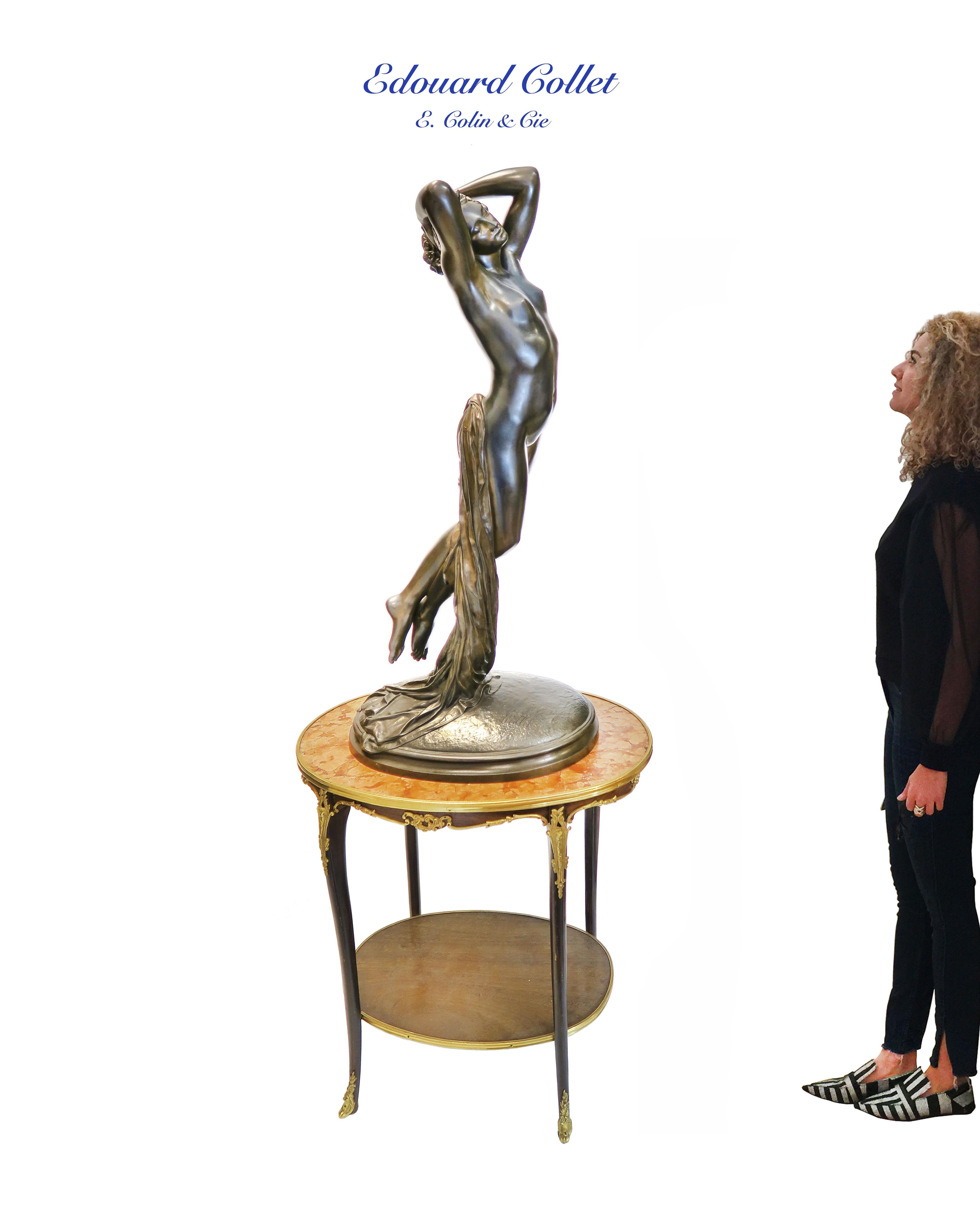 Early 20th Century French Bronze Figure of a Maiden Signed Colletion ...