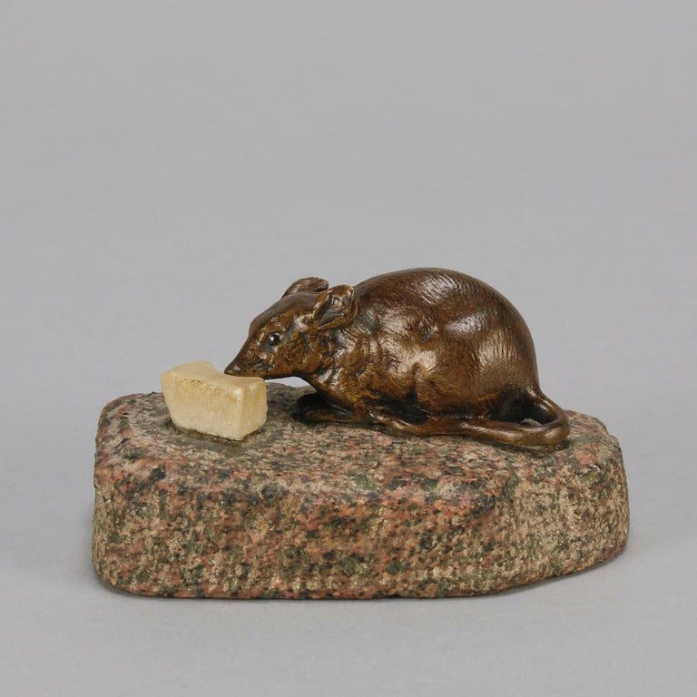 Early 20th Century French Bronze 'Mouse and Cheese' For Sale at 1stDibs
