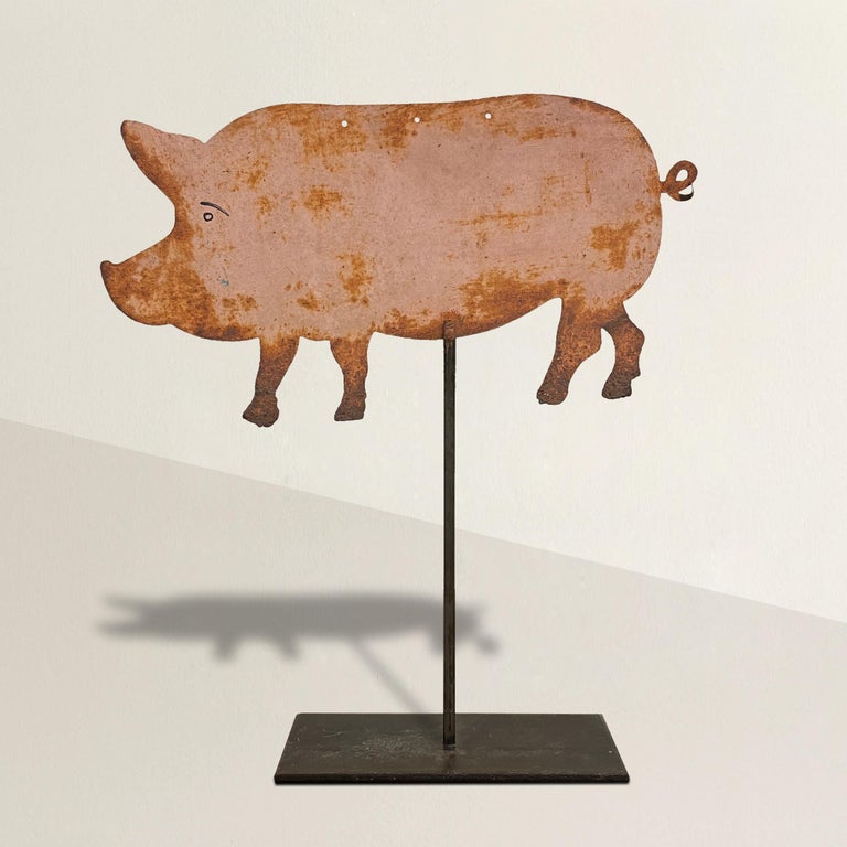 Early 20th Century French Butcher's Shop Sign For Sale at 1stDibs