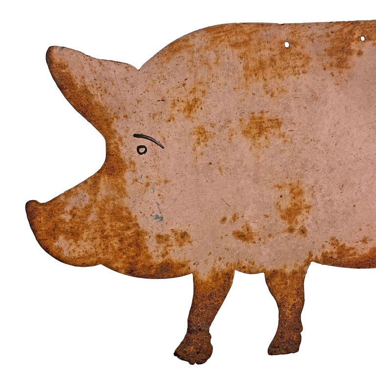Early 20th Century French Butcher's Shop Sign For Sale at 1stDibs