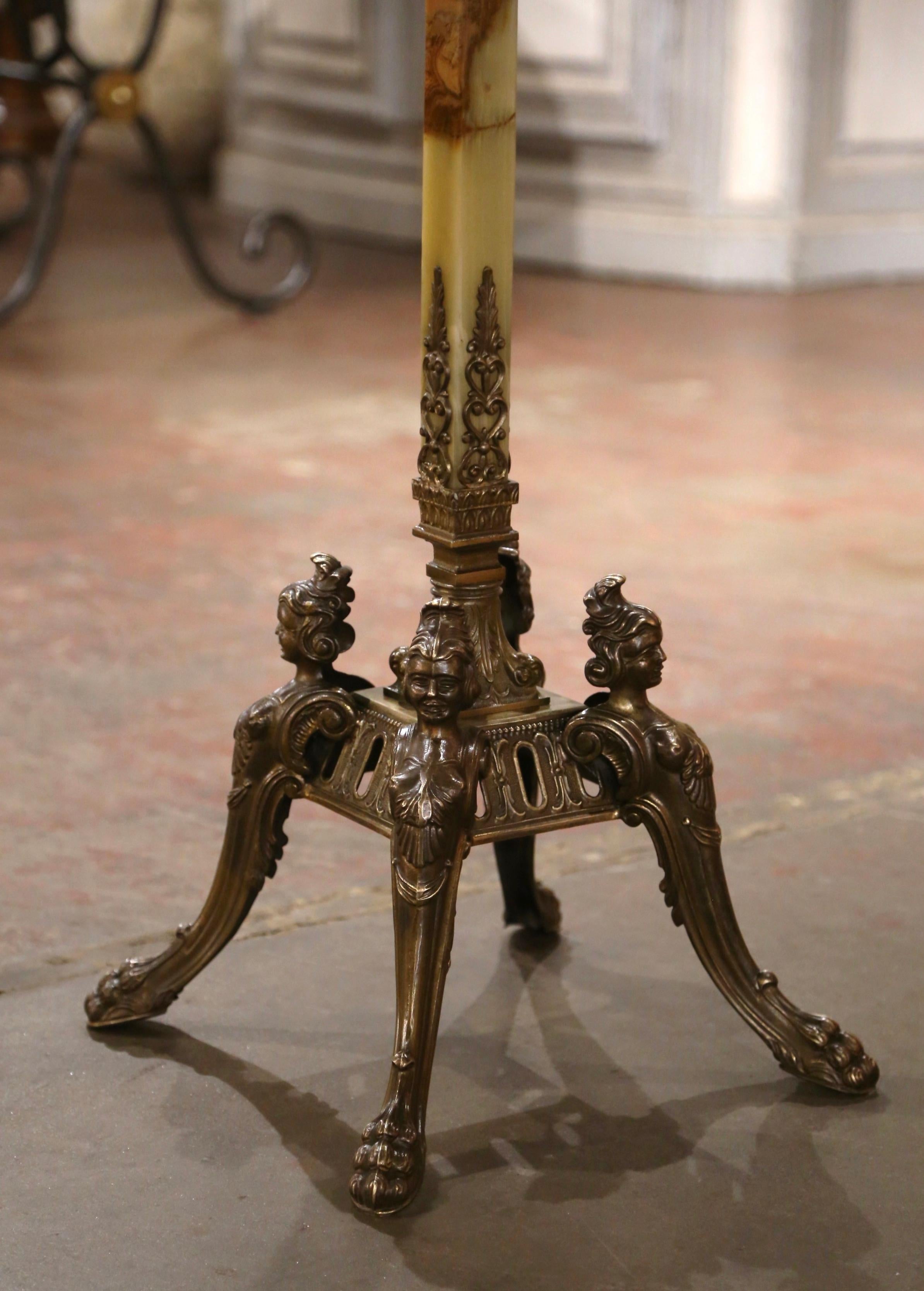 Early 20th Century French Carved Onyx and Brass Standing Hall Tree at ...