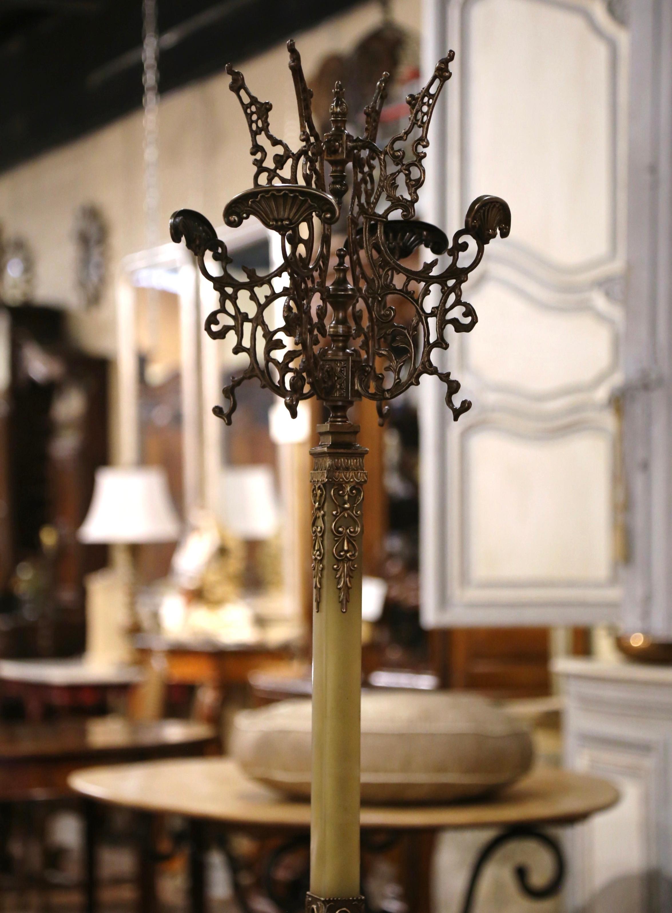 Early 20th Century French Carved Onyx and Brass Standing Hall Tree at ...
