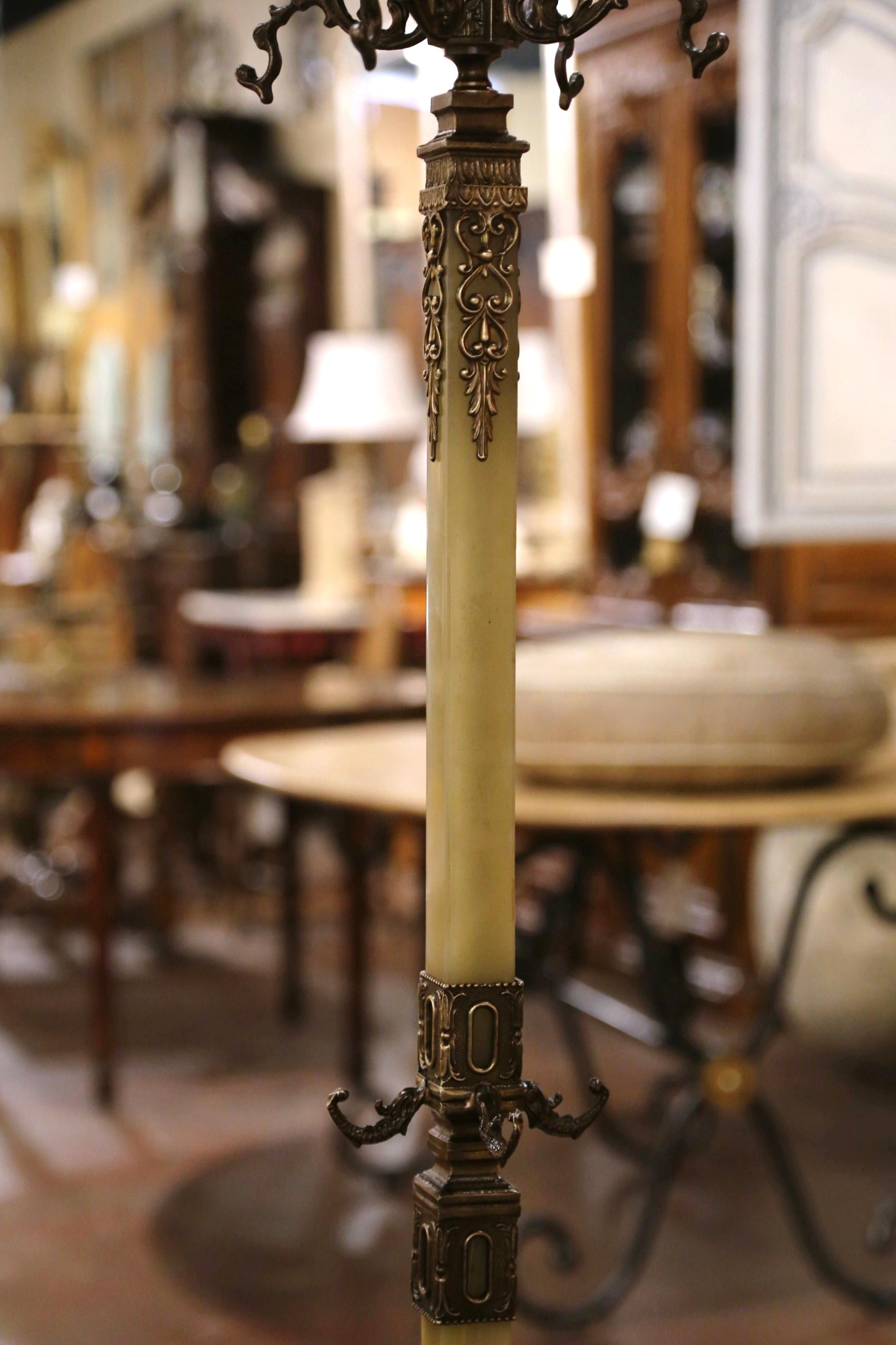 Early 20th Century French Carved Onyx and Brass Standing Hall Tree at ...