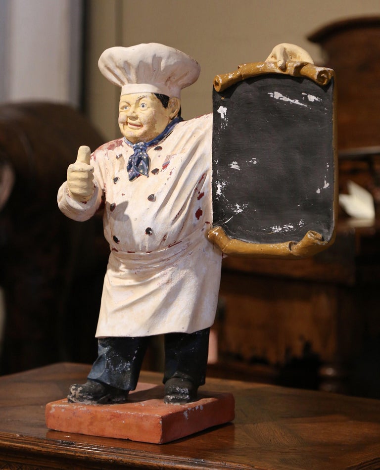 Early 20th Century French Painted Papier Mâché Restaurant Chef Cook ...