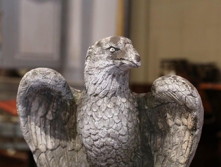 Early 20th Century French Carved Patinated Stone Eagle Sculpture at 1stDibs