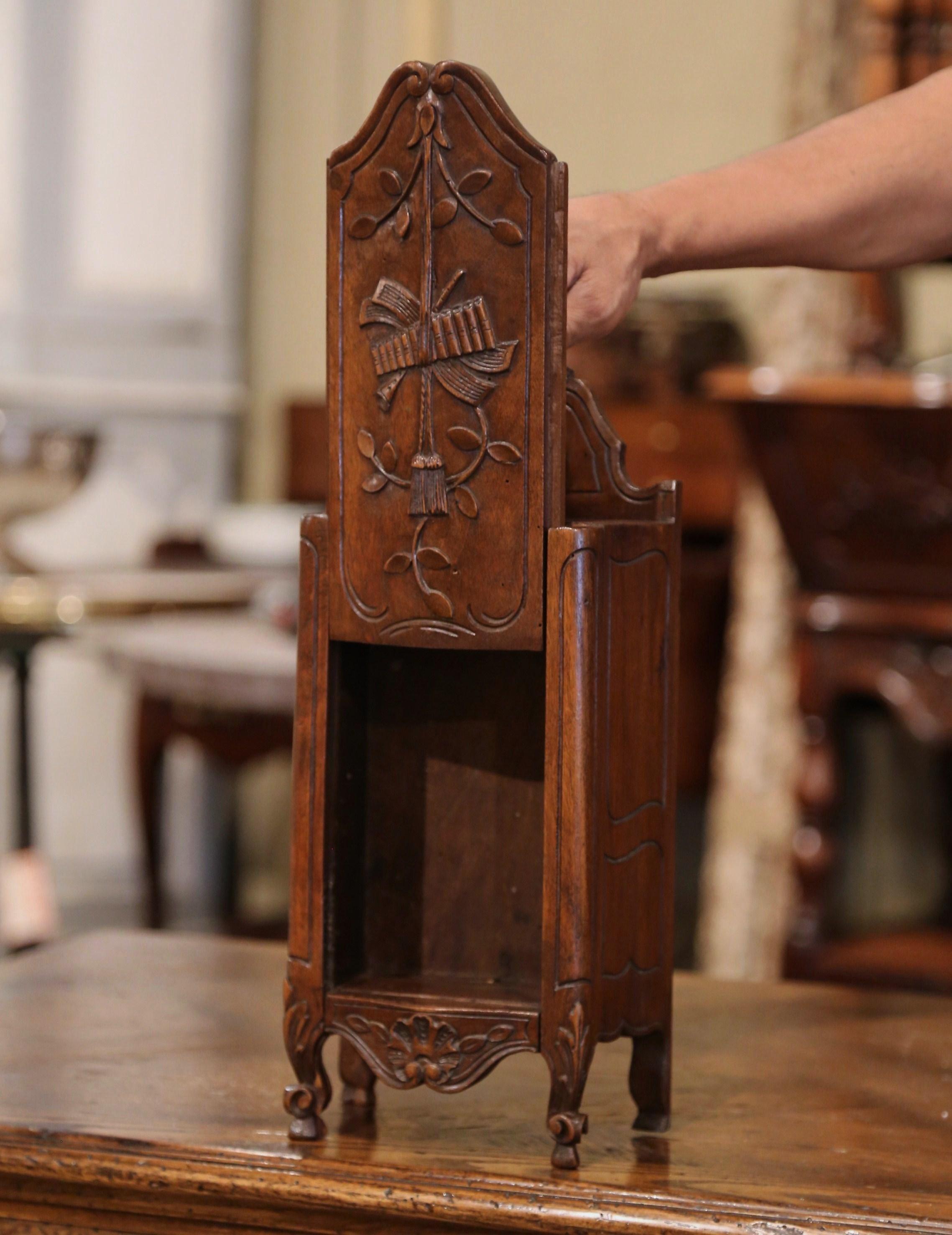 Early 20th Century French Carved Walnut Bombe Flour Box from Provence ...