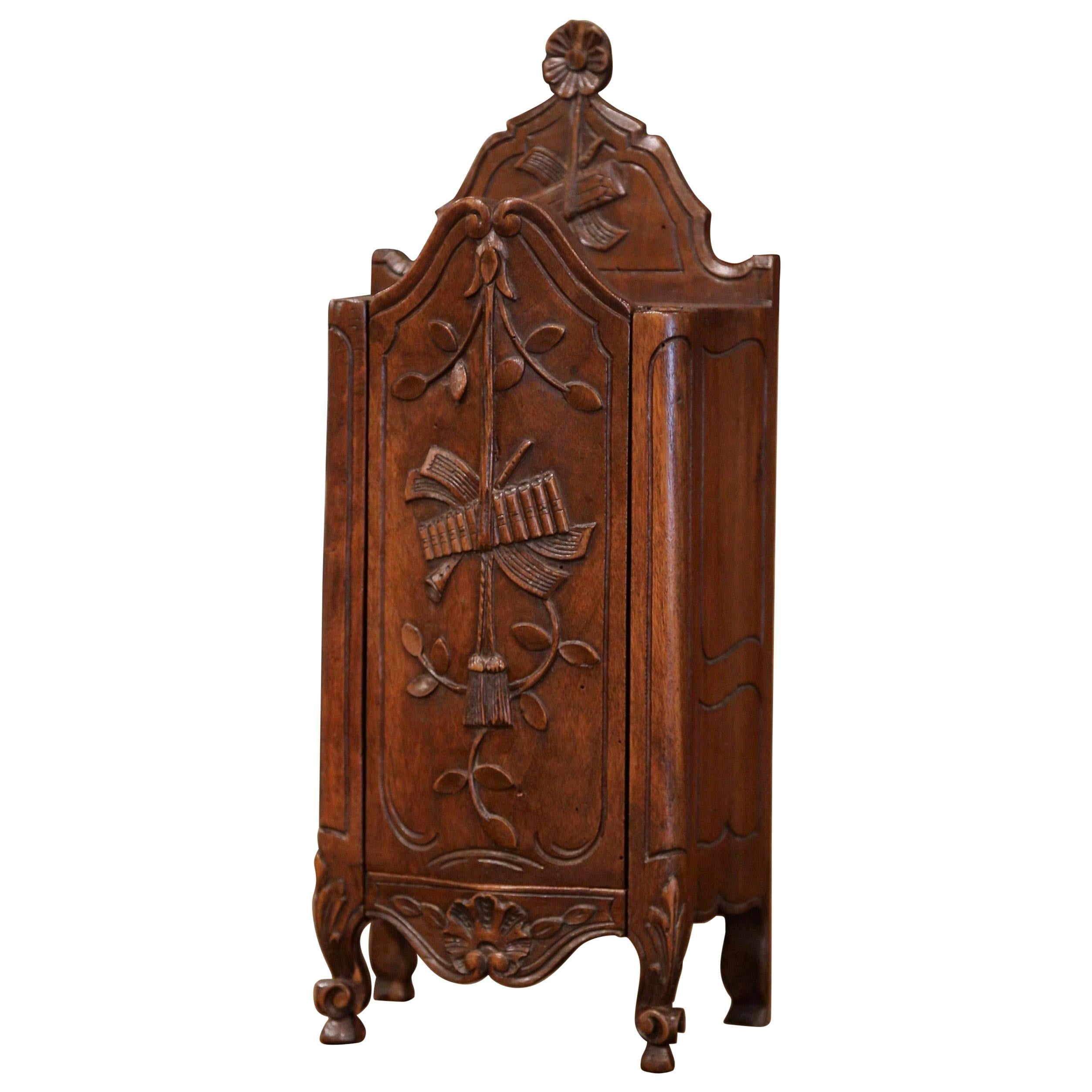 Early 20th Century French Carved Walnut Bombe Flour Box from Provence ...