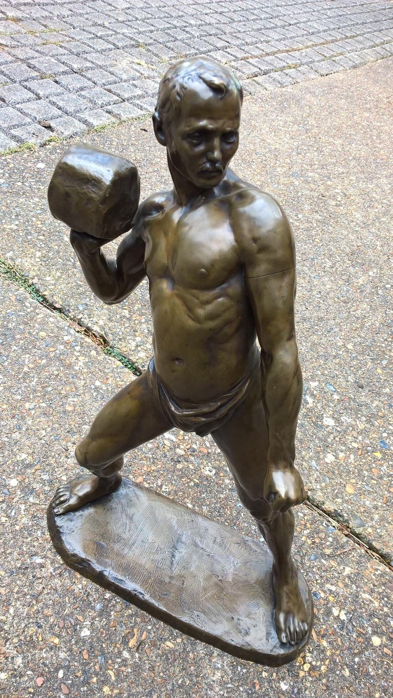 Early 20th Century French Cast Bronze of a Shot Putter For Sale at 1stDibs