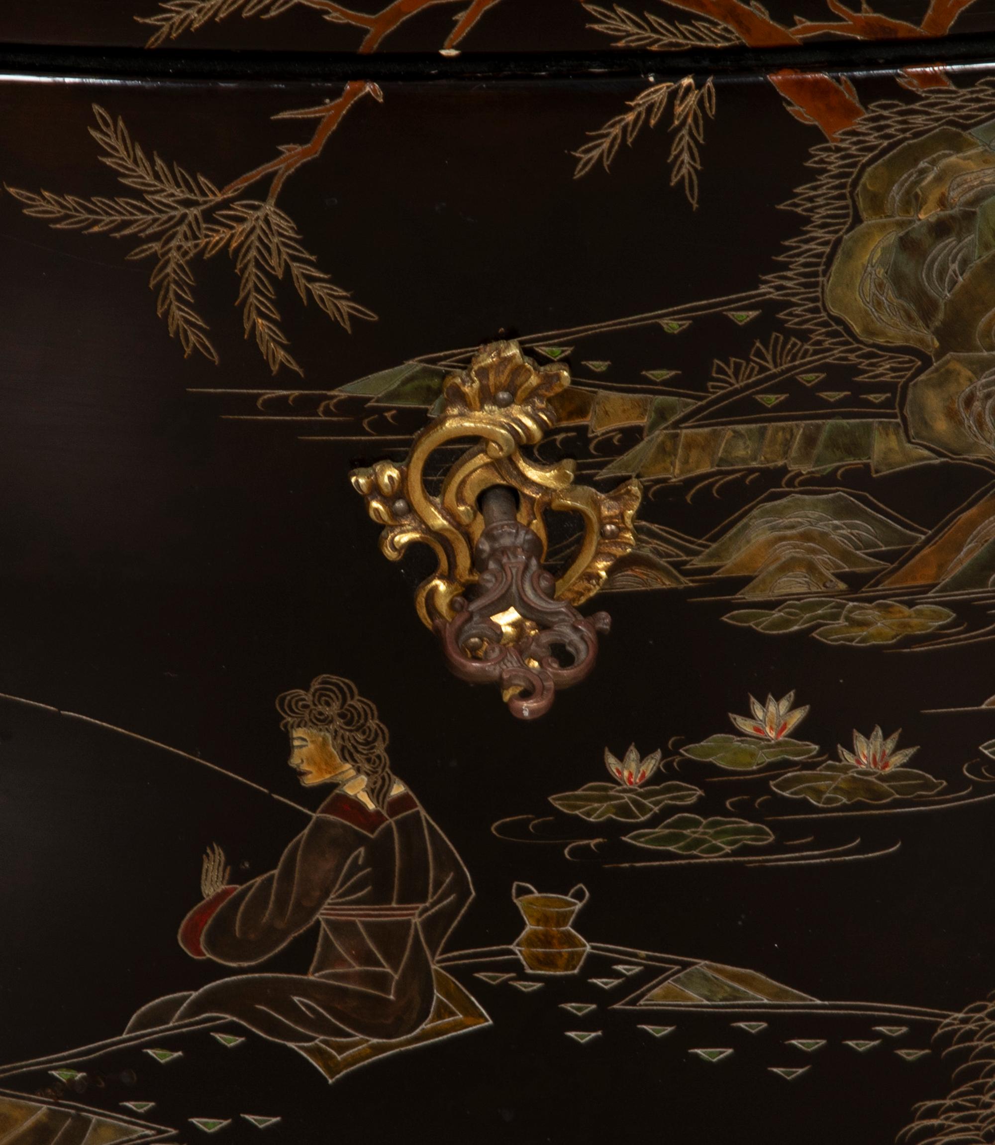 Early 20th Century French Chinoiserie Decorated Marble Top Commode For ...