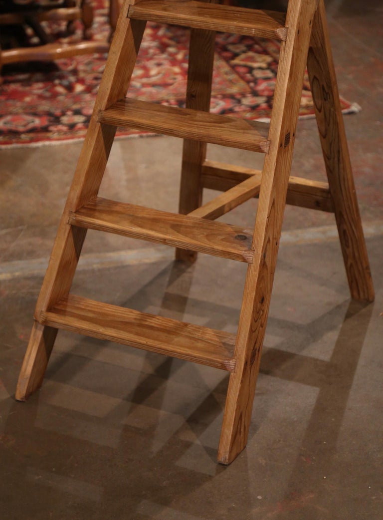 Early 20th Century French Country Carved Pine Folding Library Step ...