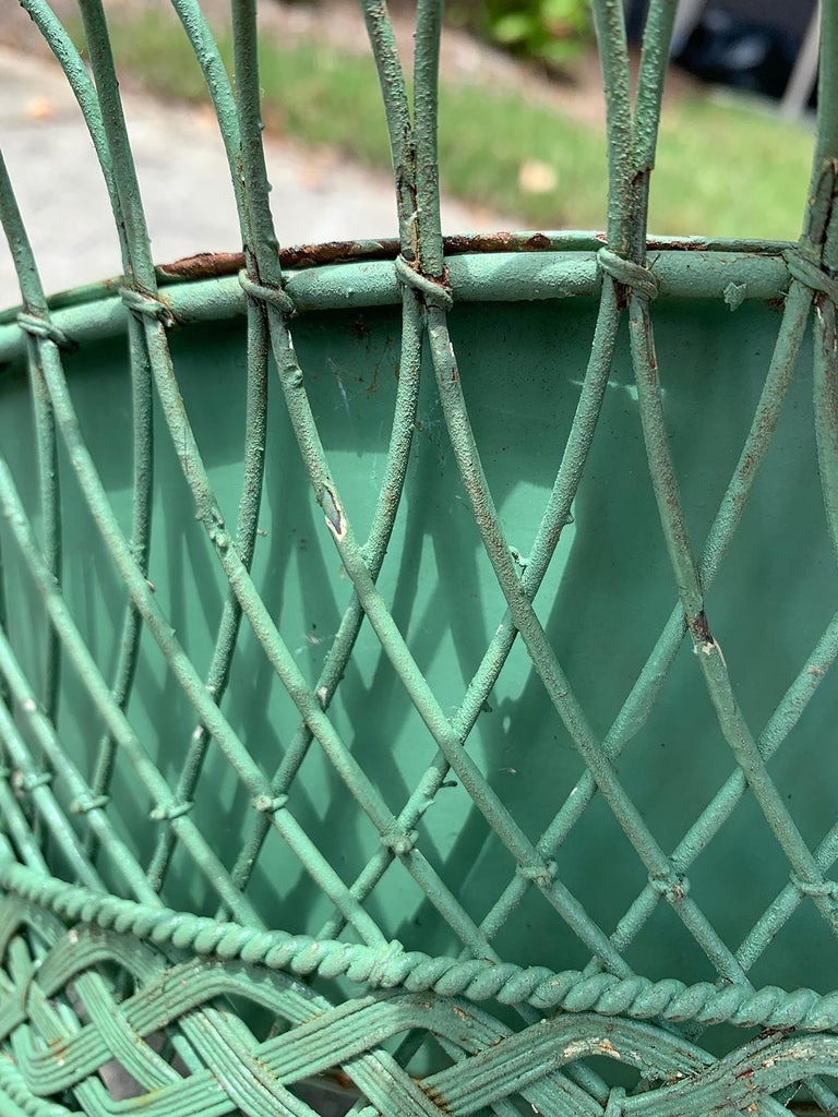 Early 20th Century French Custom Painted Wire Planter or Cachepot ...