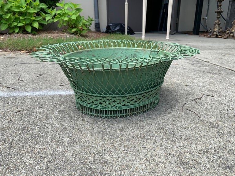 Early 20th Century French Custom Painted Wire Planter or Cachepot ...