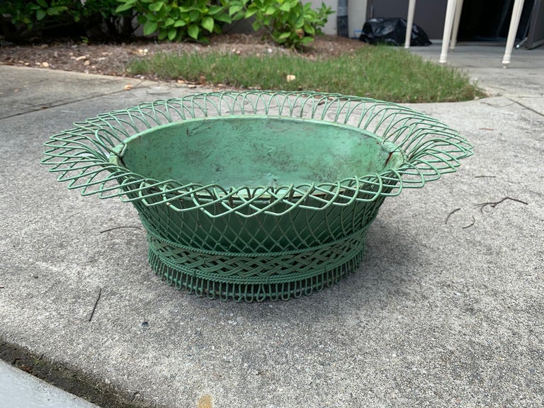 Early 20th Century French Custom Painted Wire Planter or Cachepot ...