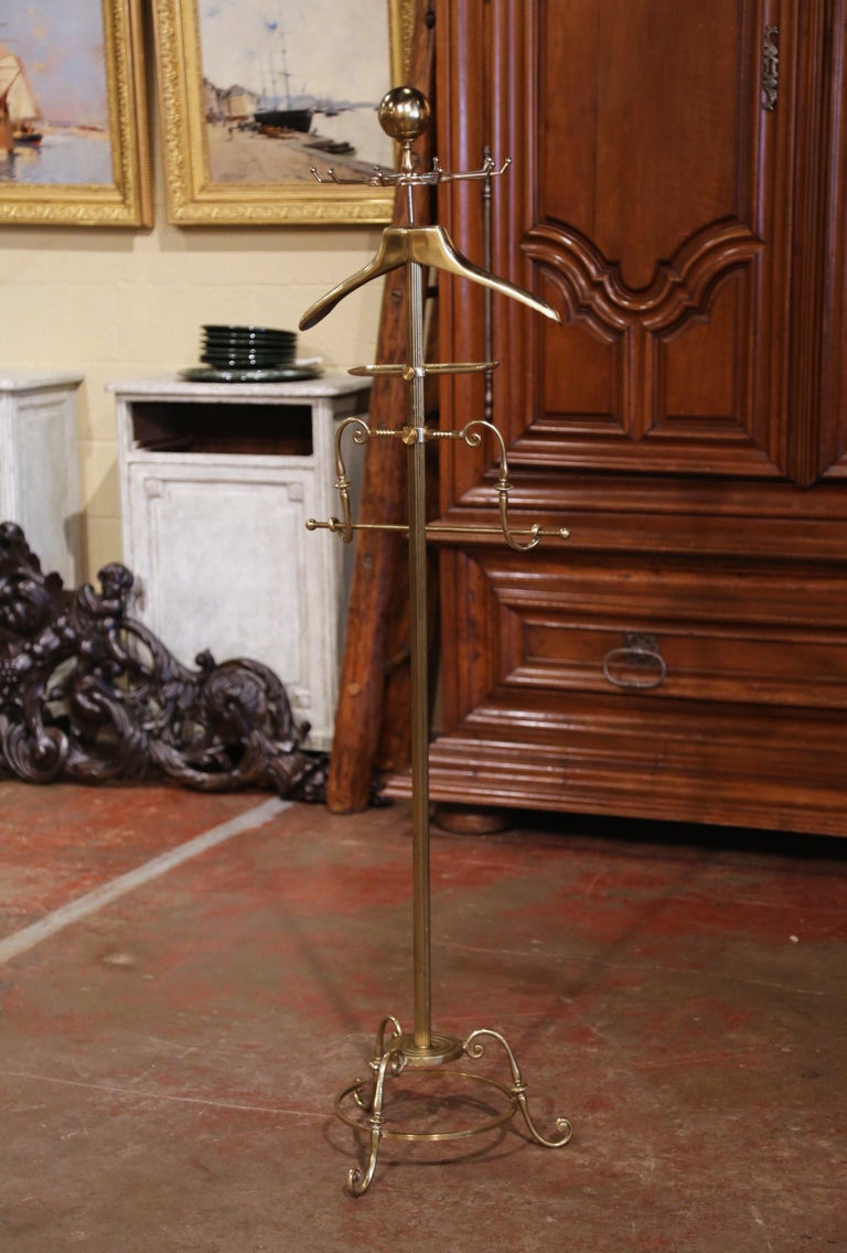 Early 20th Century French Gilt Brass Jacket Hanger Bathroom Coat Stand ...
