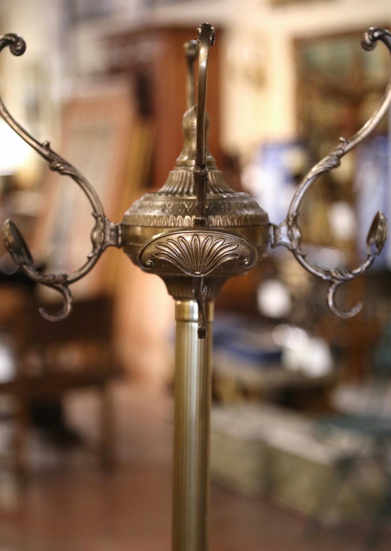 Early 20th Century French Gilt Brass Swivel Four-Hook Standing Hall ...