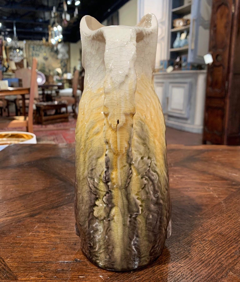 Early 20th Century French Hand Painted Barbotine Ceramic Ram Pitcher at ...