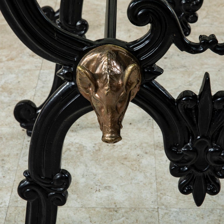 Early 20th Century French Iron and Glass Dining Table with Wild Boars ...