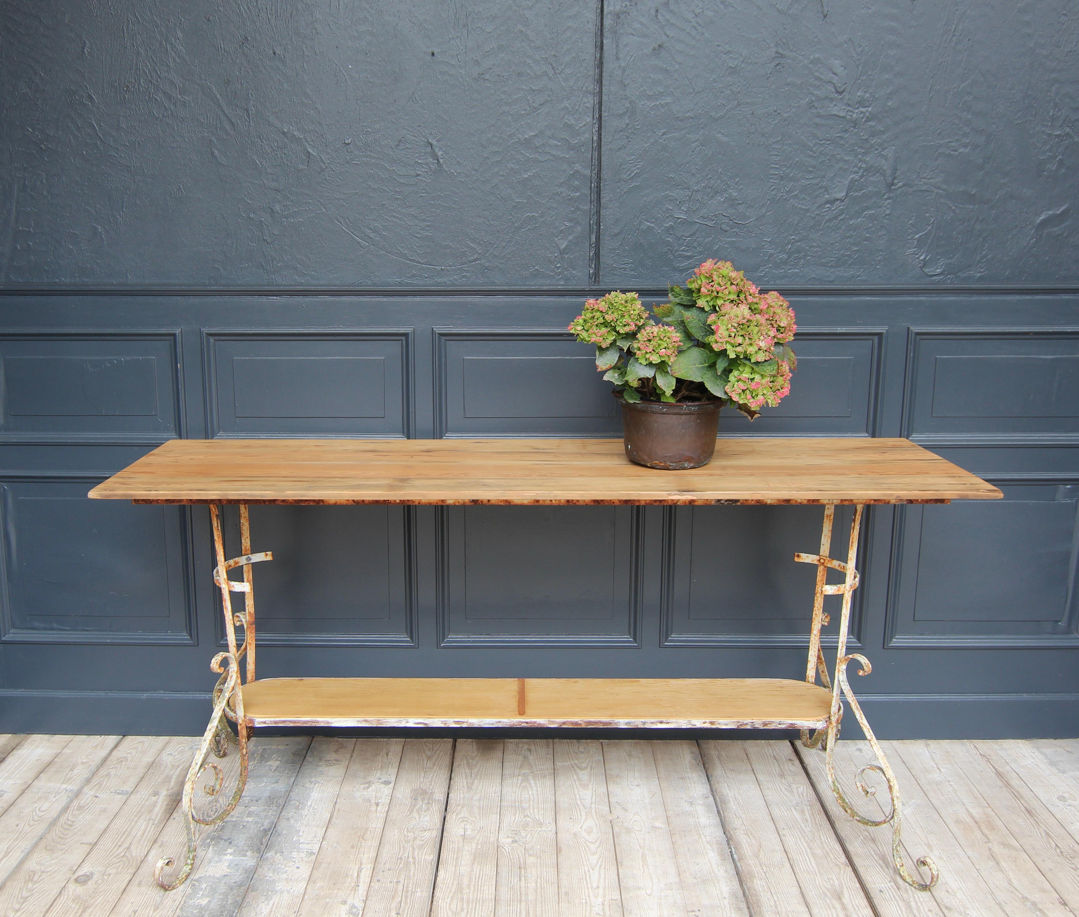 Early 20th Century French Iron Console Table For Sale at 1stDibs