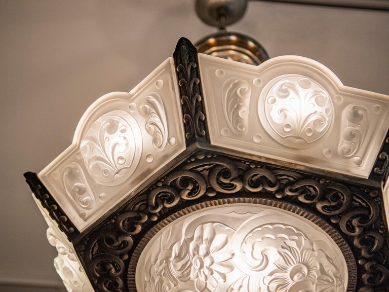 Early 20th Century French LB Deposé Leboullanger Freres Hanging Lamp ...