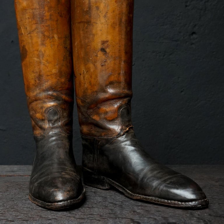 Early 20th Century French Leather Horse Riding Boots with Antique Boot ...