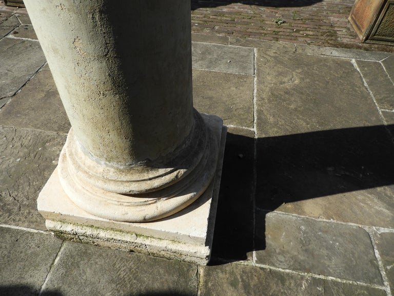 Early 20th Century French Limestone Statue and Pedestal For Sale at 1stDibs