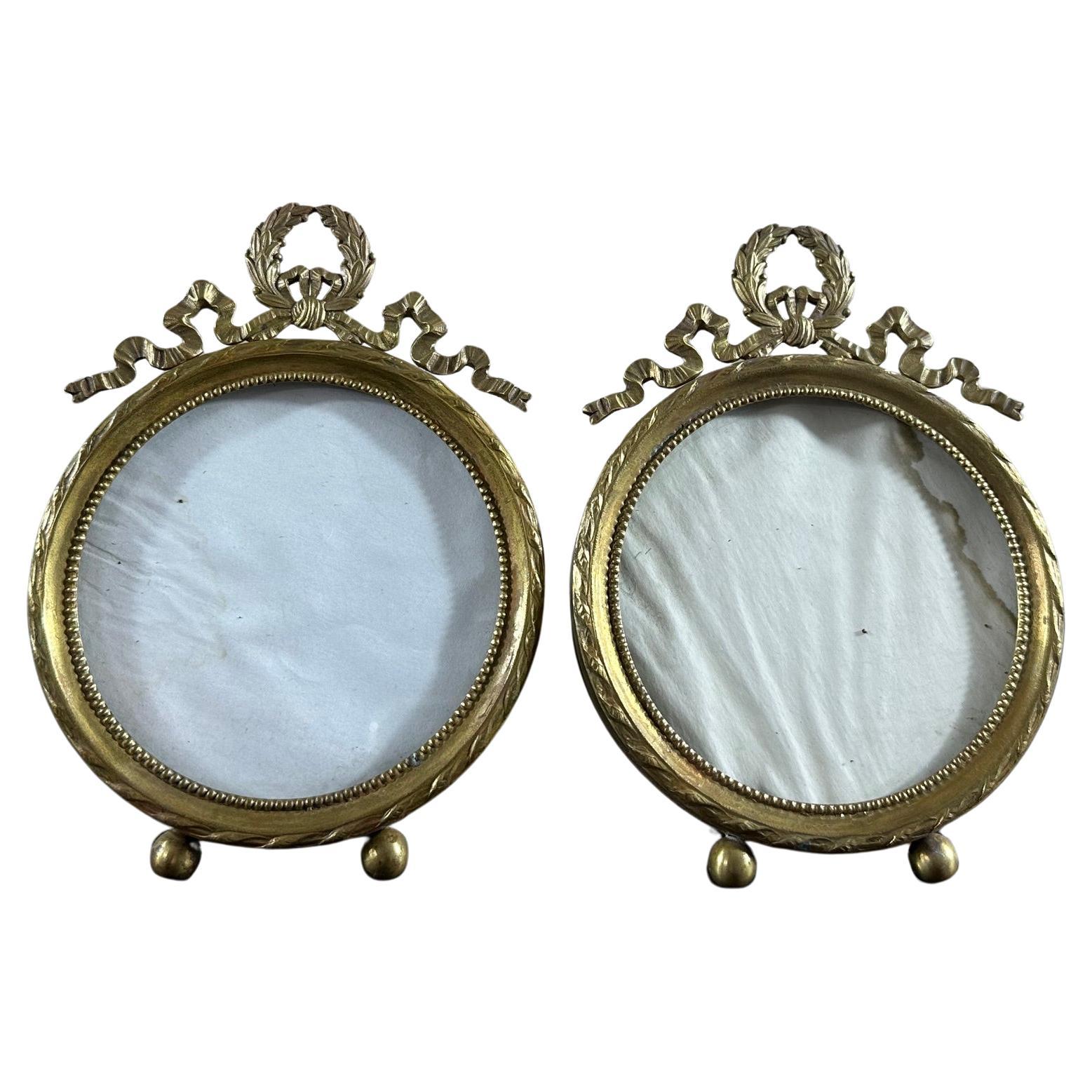 Early 20th century French Louis XVI Style Pair of Bronze Picture Frame ...