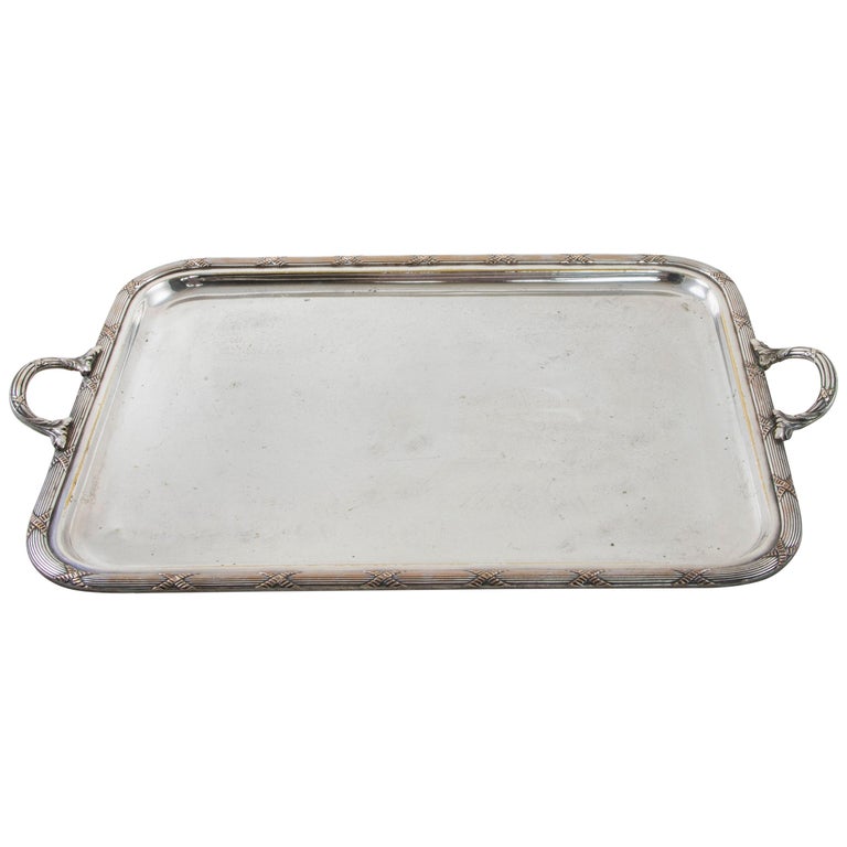 Early 20th Century French Louis XVI Style Silver Plate Serving Tray ...