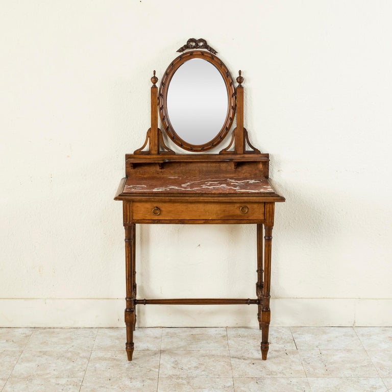 Early 20th Century French Louis XVI Style Walnut and Marble Vanity ...