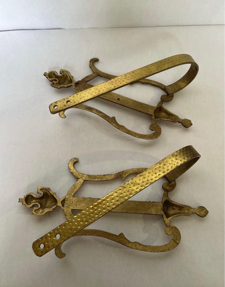 Early 20th Century French Neoclassical Gilded Curtain Tie-Backs, Set of ...