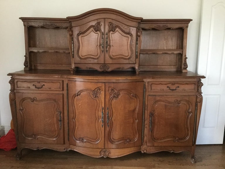 Early 20th Century French Oak Bombe Sideboard For Sale at 1stDibs