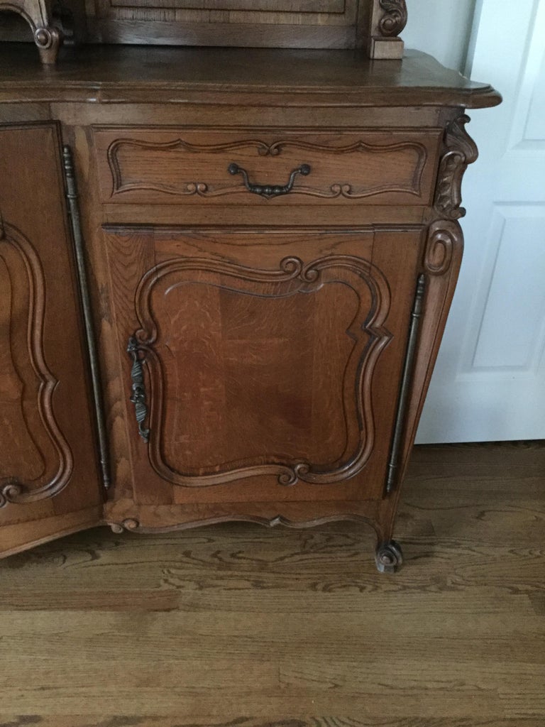Early 20th Century French Oak Bombe Sideboard For Sale at 1stDibs