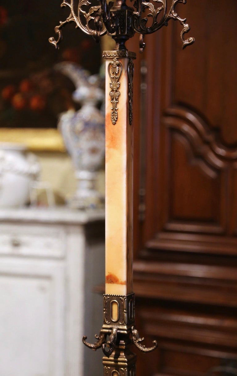 Early 20th Century French Onyx and Gilt Brass Free Standing Hall Tree ...