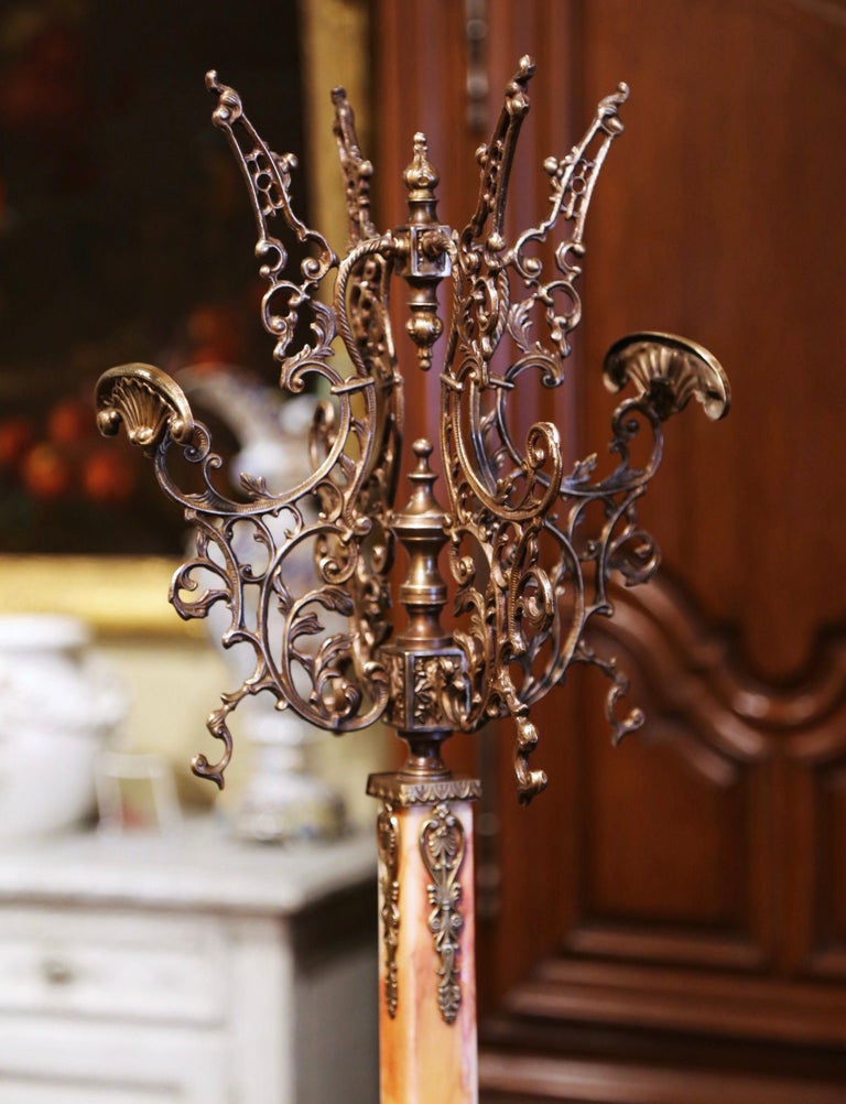 Early 20th Century French Onyx and Gilt Brass Free Standing Hall Tree ...