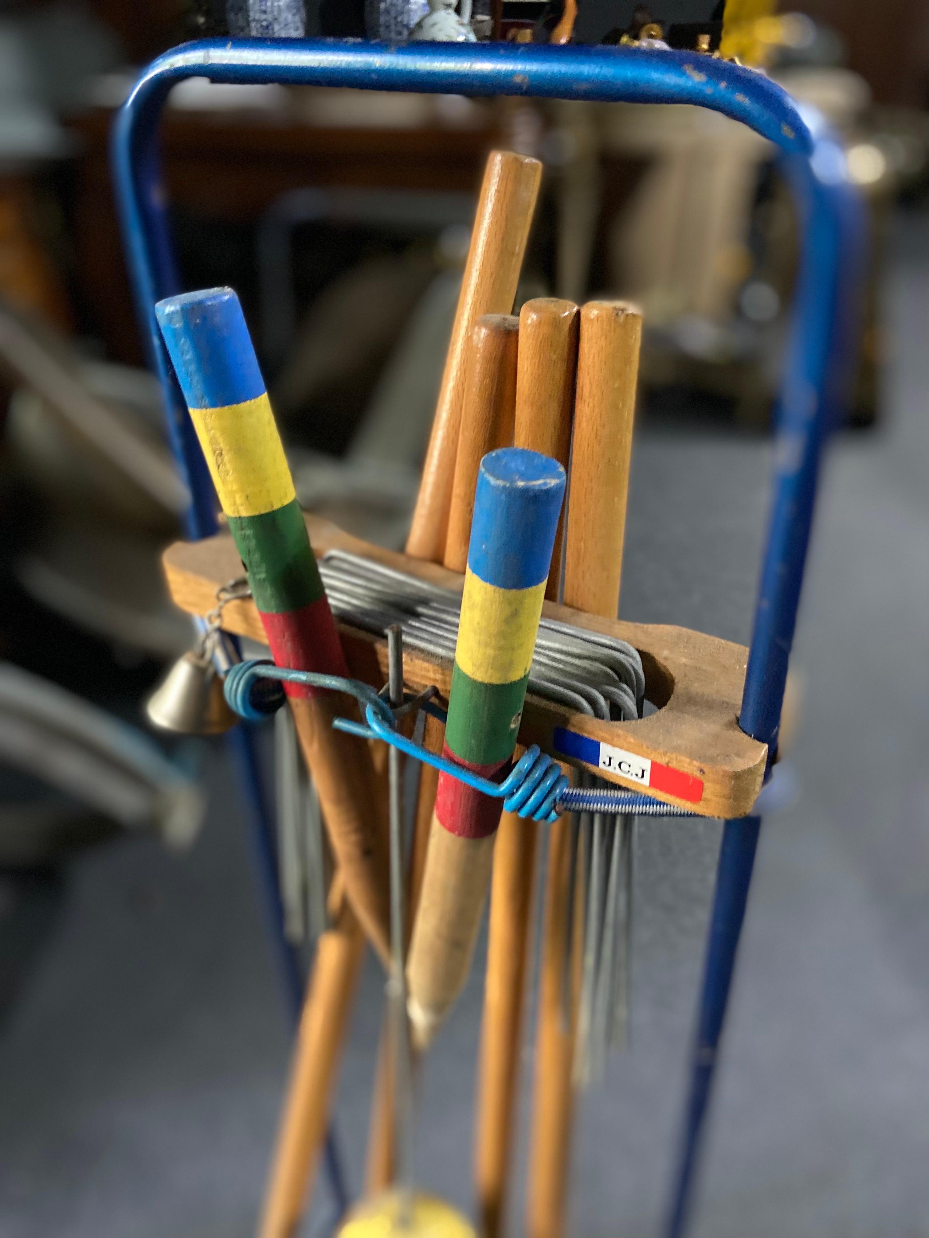 Early 20th Century French Painted Wooden Croquet Set for Four Person by J.C.J. For Sale at ...