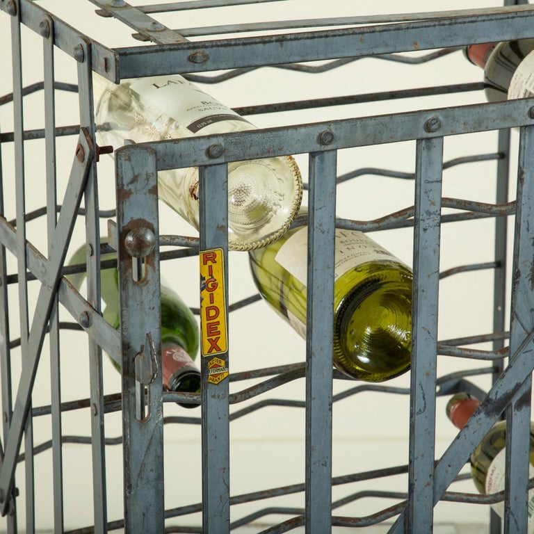 Early 20th Century French Riveted Iron Wine Cage for 100 Bottles at 1stDibs