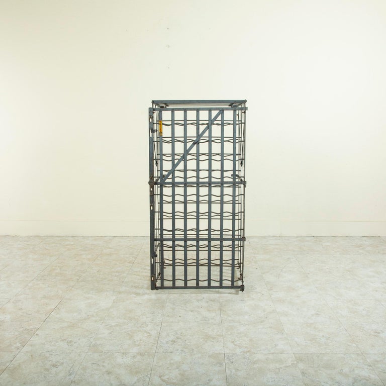 Early 20th Century French Riveted Iron Wine Cage for 100 Bottles at 1stDibs