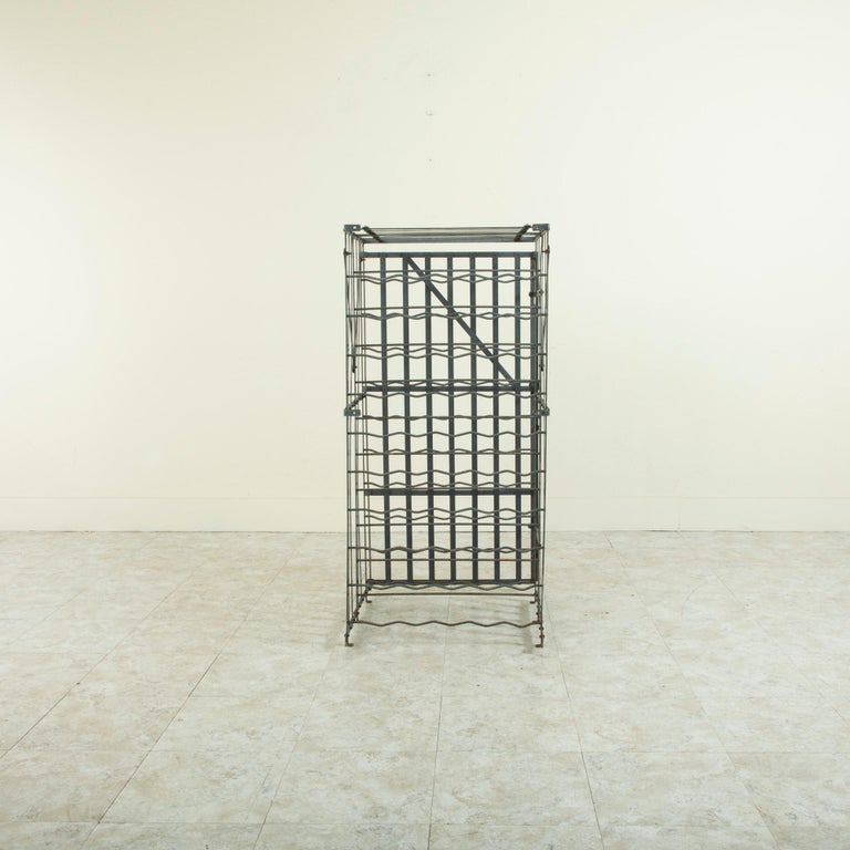Early 20th Century French Riveted Iron Wine Cage for 100 Bottles at 1stDibs
