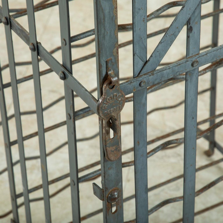 Early 20th Century French Riveted Iron Wine Cage for 100 Bottles at 1stDibs