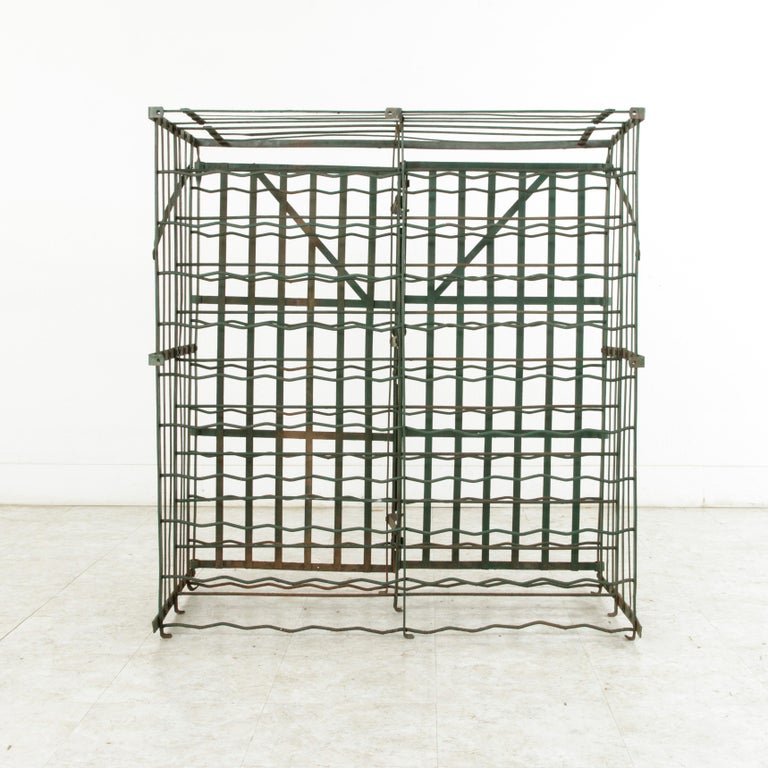 Early 20th Century French Riveted Iron Wine Cage or Wine Cellar for 200 ...