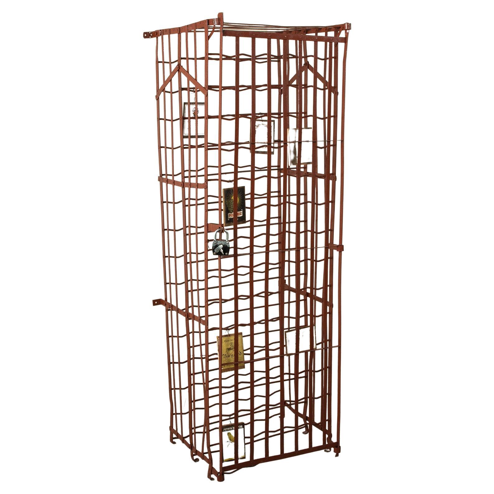Mid-Century Modern Brass 10 Bottle Wine Rack For Sale at 1stDibs