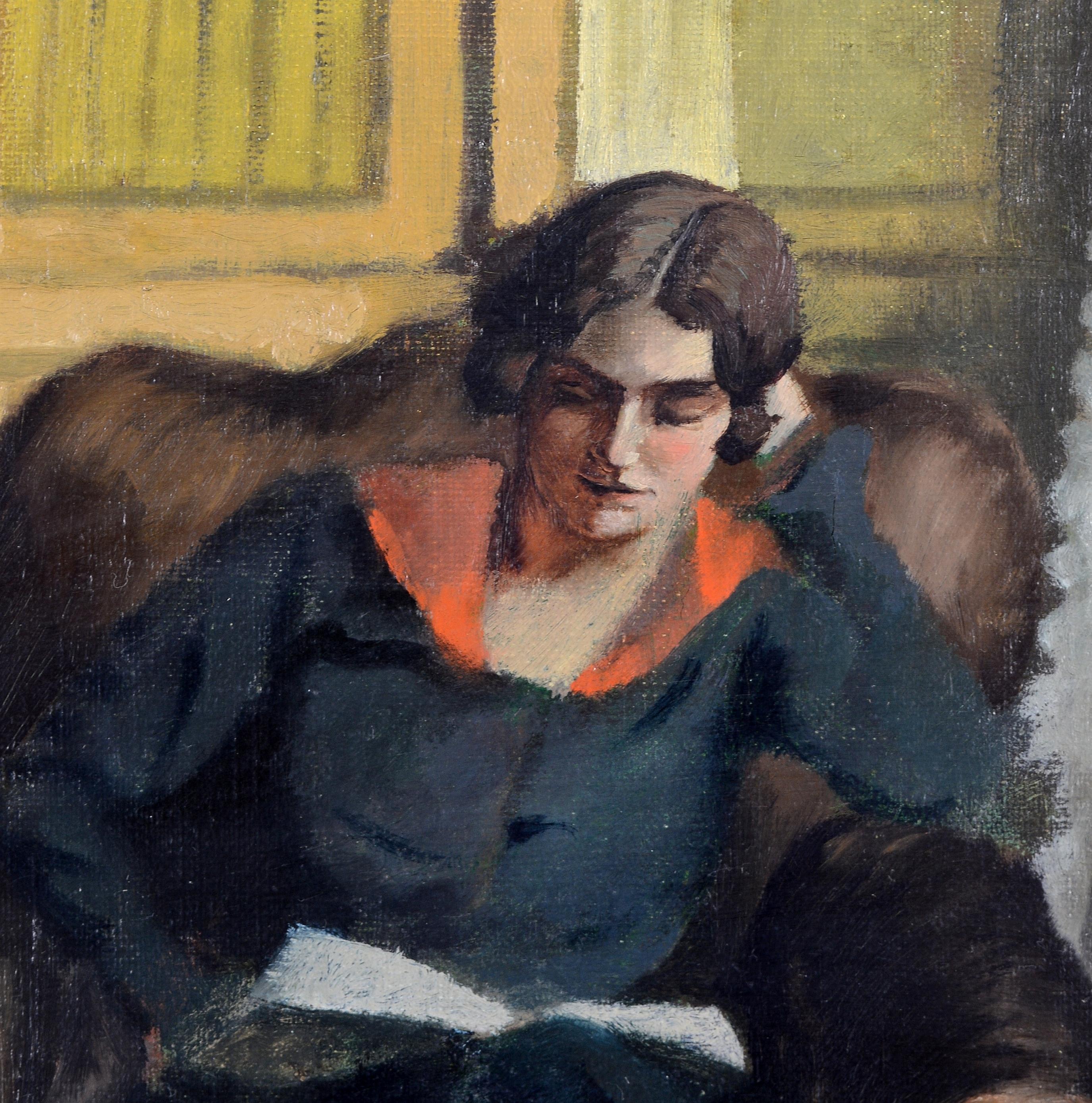 Early 20th Century French School - Lady Reading - Early 20th Century ...