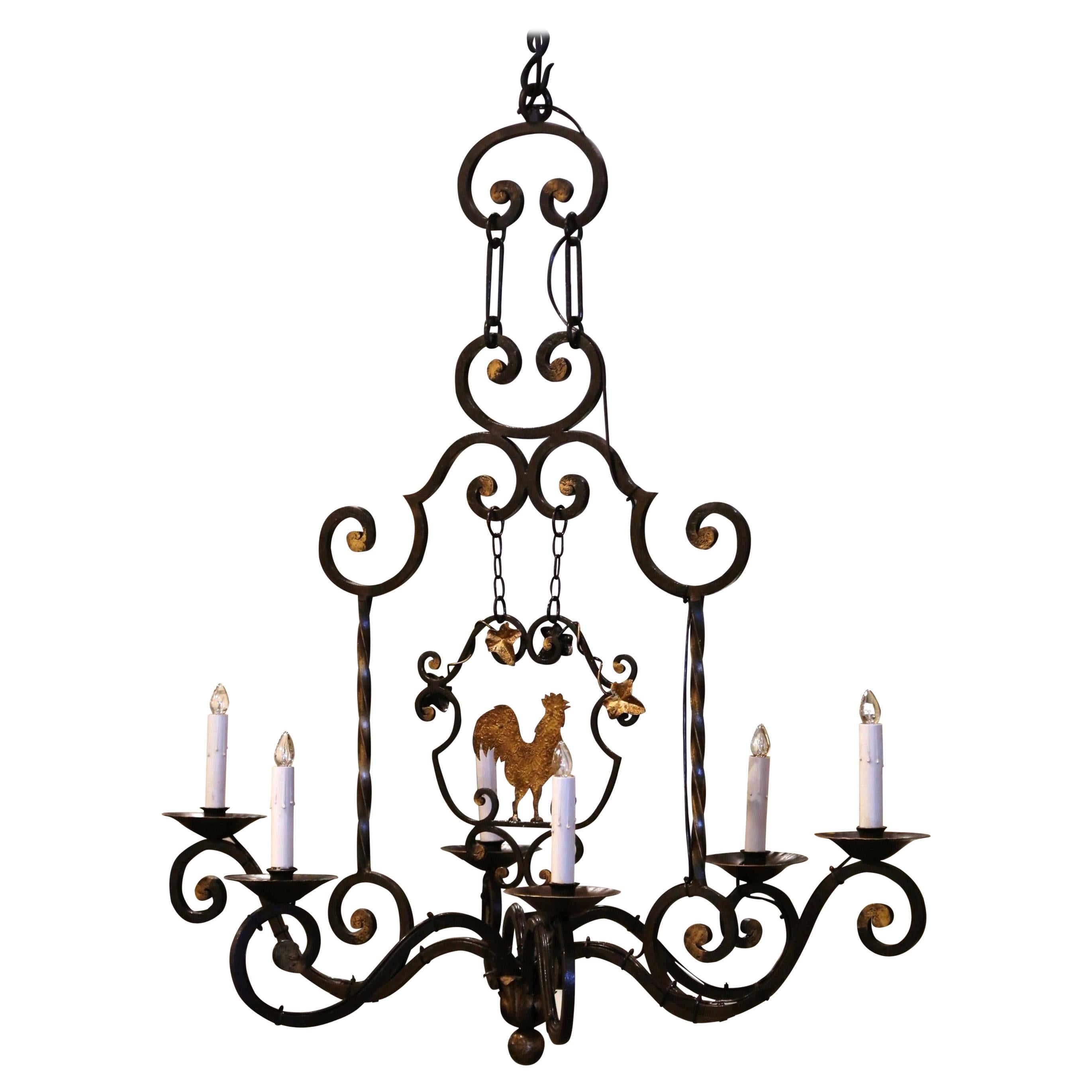 Rooster Chandelier - 5 For Sale on 1stDibs | rooster chandelier for ...